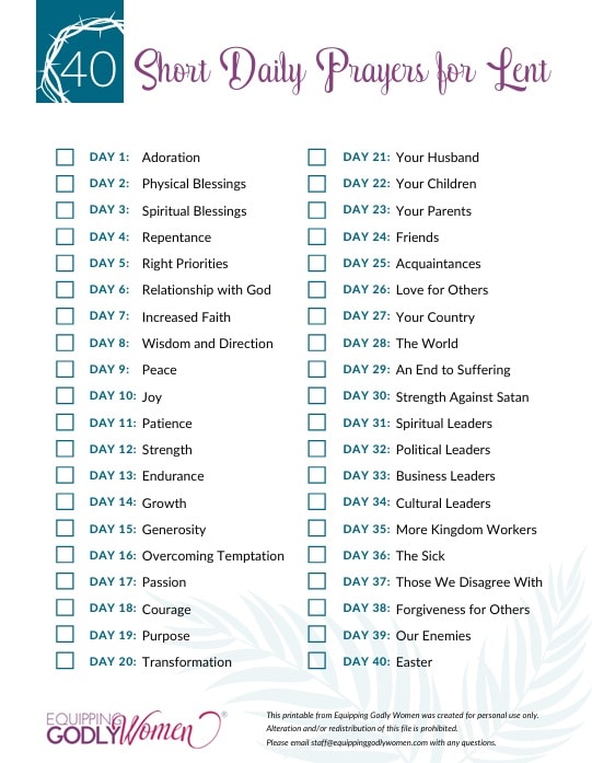 40 Short Daily Lenten Prayers for Spiritual Renewal in 2025